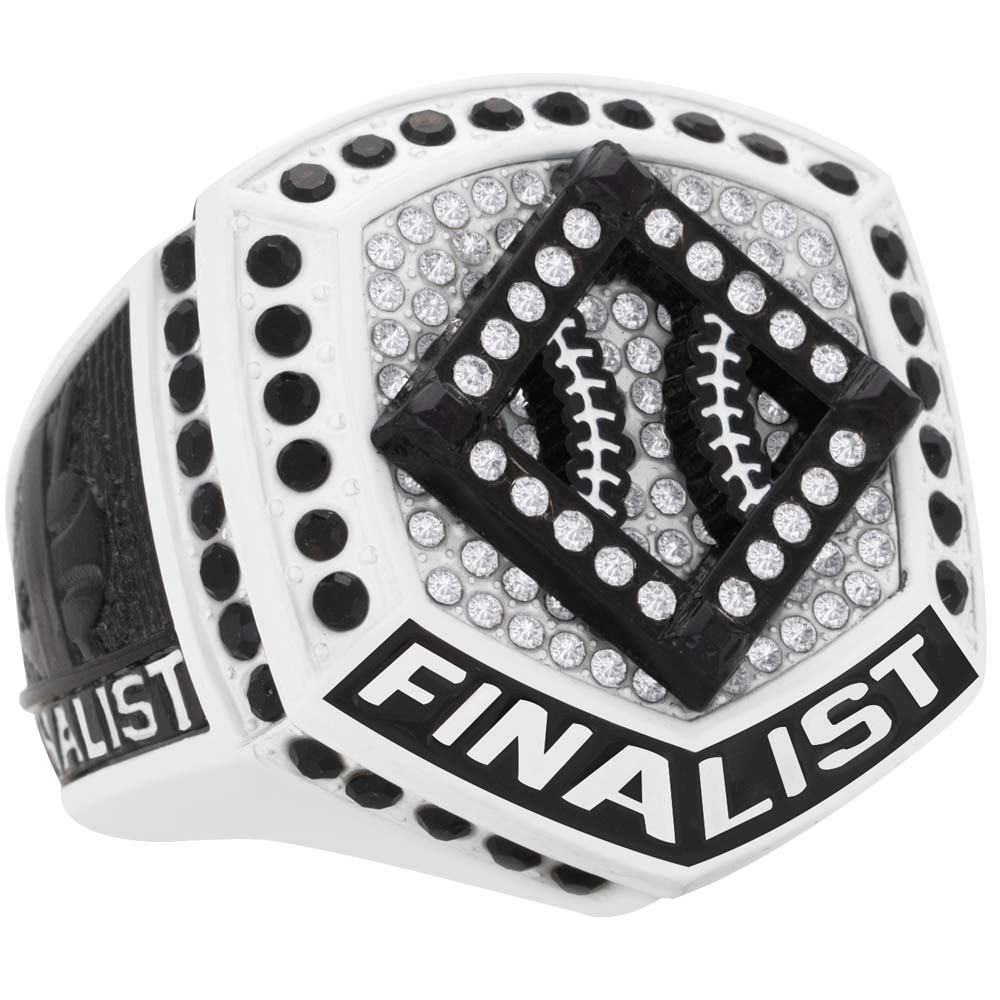 Home Plate Series Black & White Rings – Success Awards
